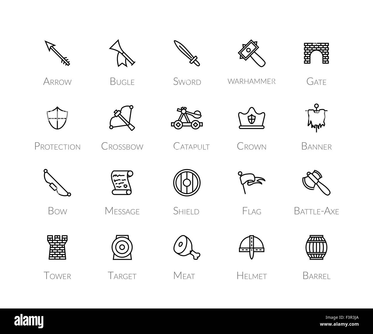 Outline icons thin flat design, modern line stroke style Stock Vector ...