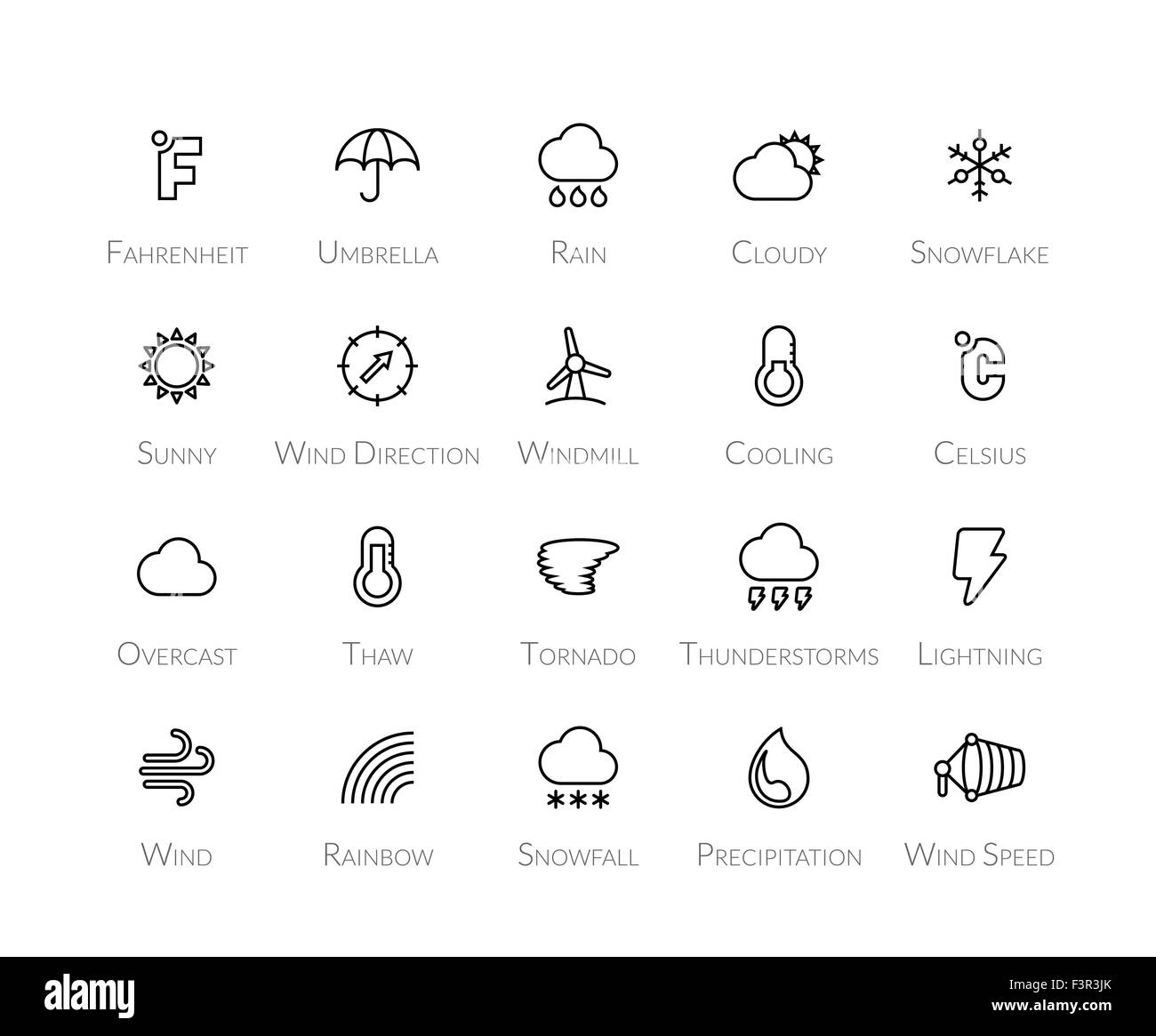 Outline icons thin flat design, modern line stroke style Stock Vector ...