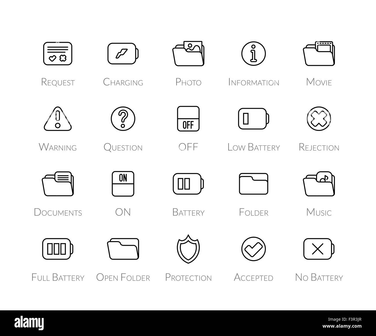 Outline icons thin flat design, modern line stroke style Stock Vector ...