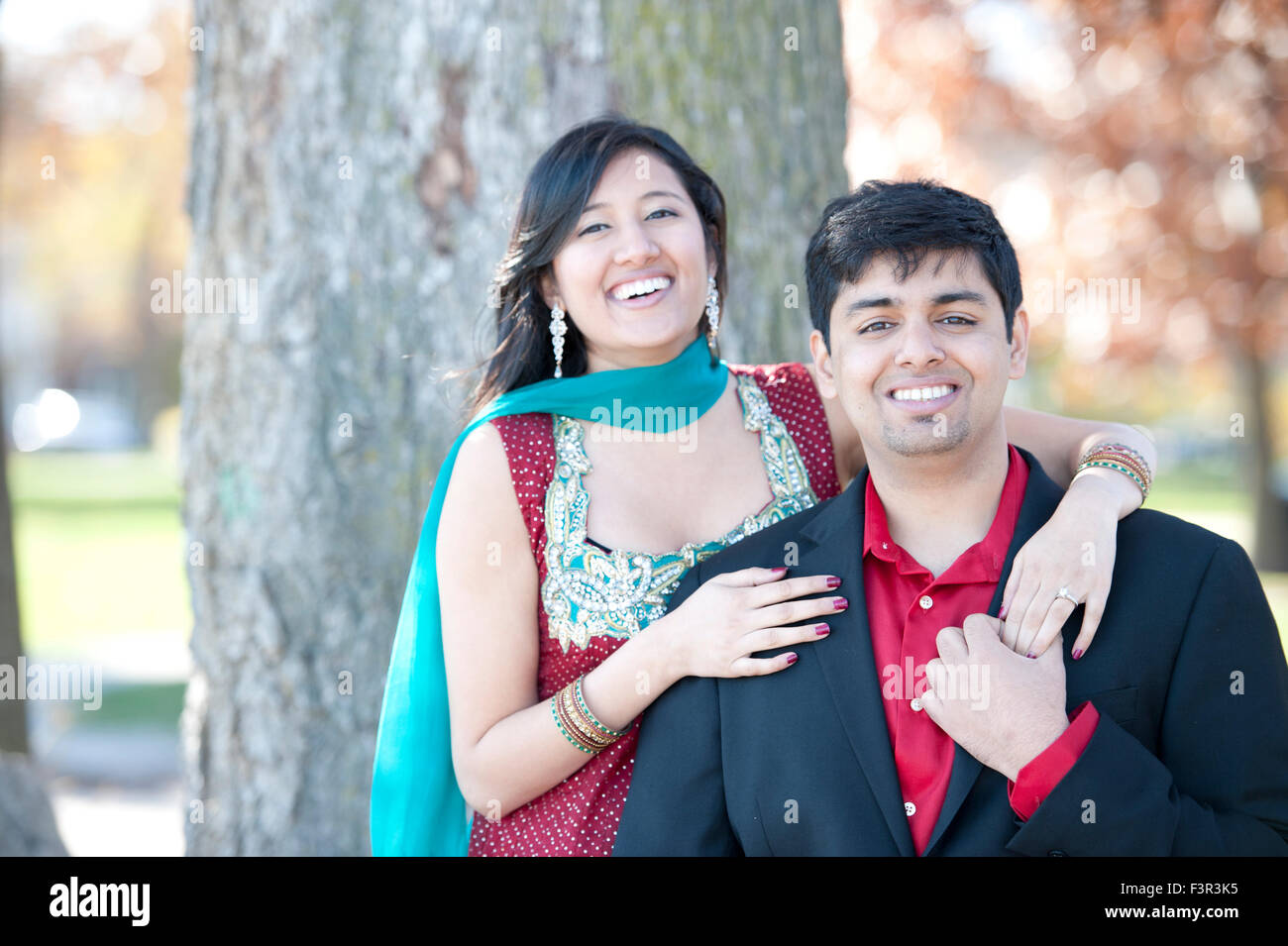 Young Happy Indian Couple Stock Photo - Alamy