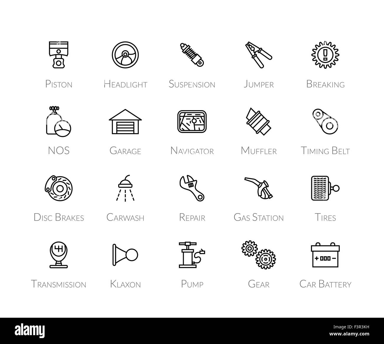 Outline icons thin flat design, modern line stroke style Stock Vector ...