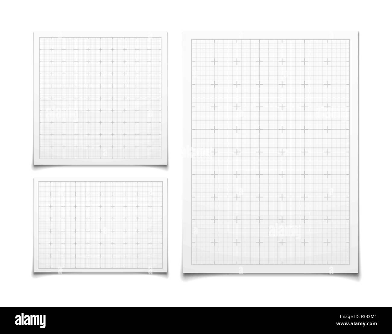 White isolated square grid set with shadow Stock Vector Image & Art - Alamy