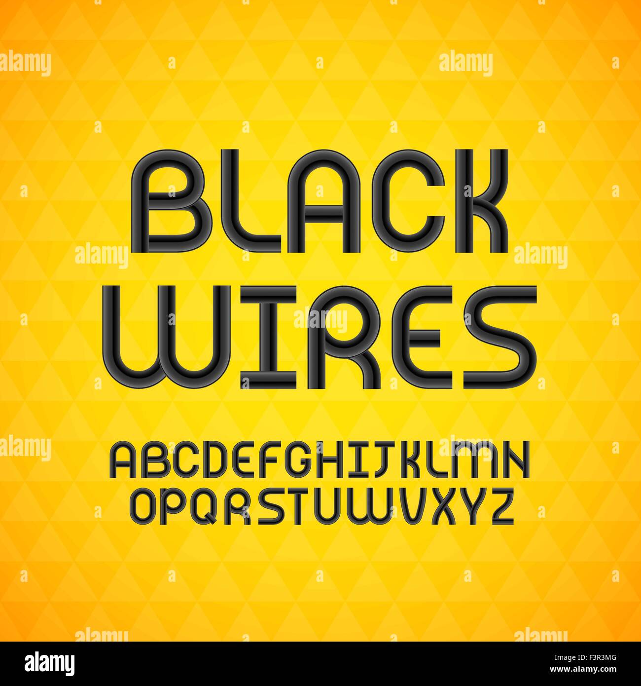 Wired wavy cable, black contour alphabet Stock Vector Image & Art - Alamy