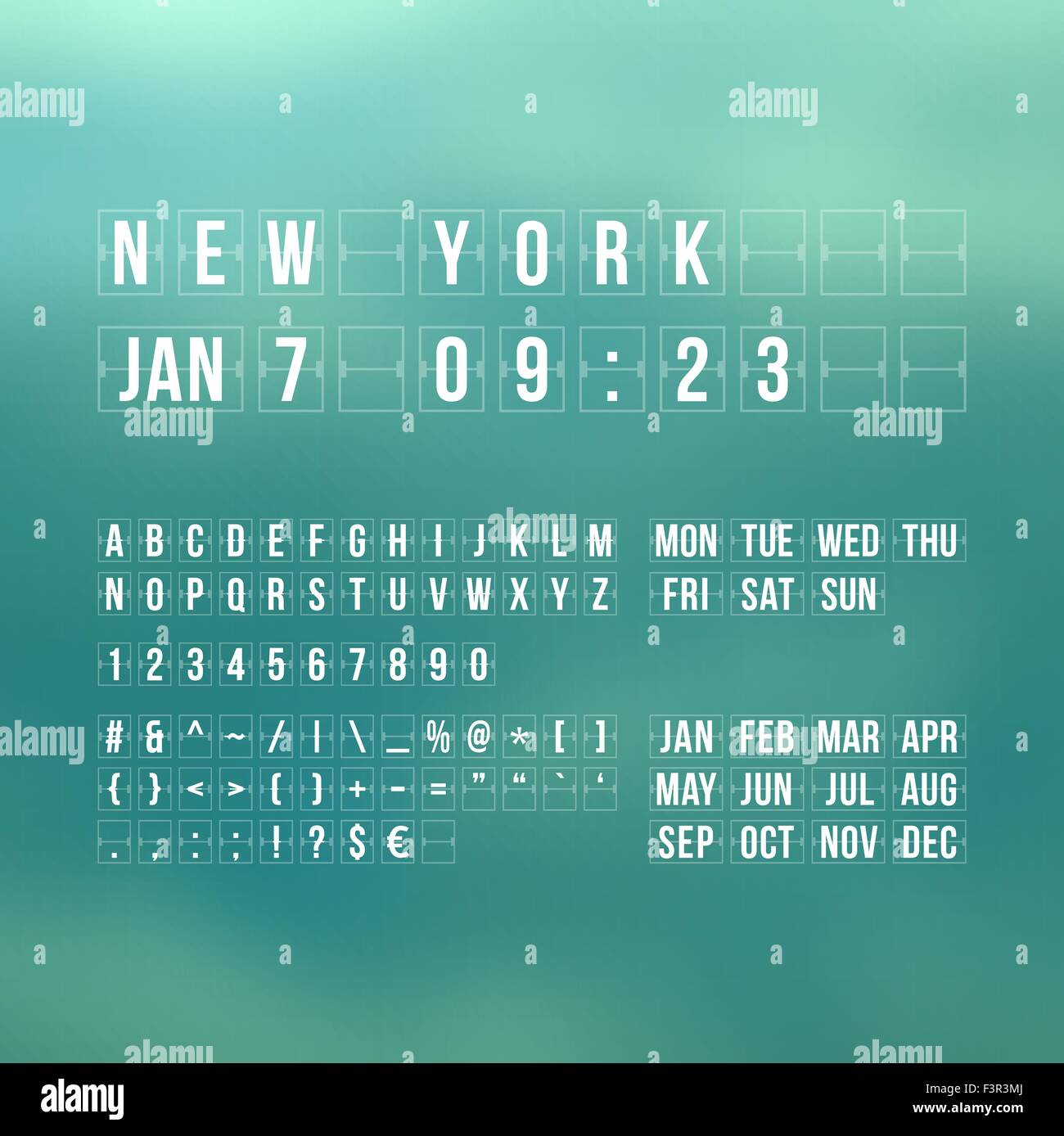Outline Countdown Timer And Date Flat Calendar Scoreboard Stock Vector