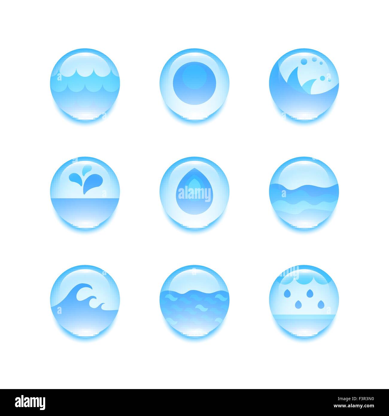 Set of abstract flat water icons Stock Vector Image & Art - Alamy