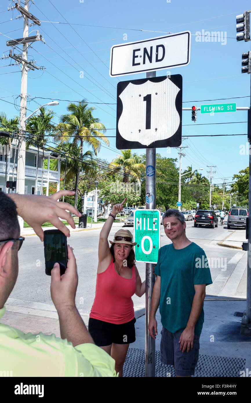 Key West Florida,Keys,highway Route 1,Whitehead Street,Mile Marker 0 ...
