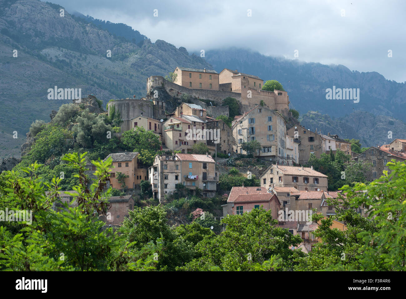 The Citadel in the Old Town, Corte, Corsica, France Stock Photo - Alamy
