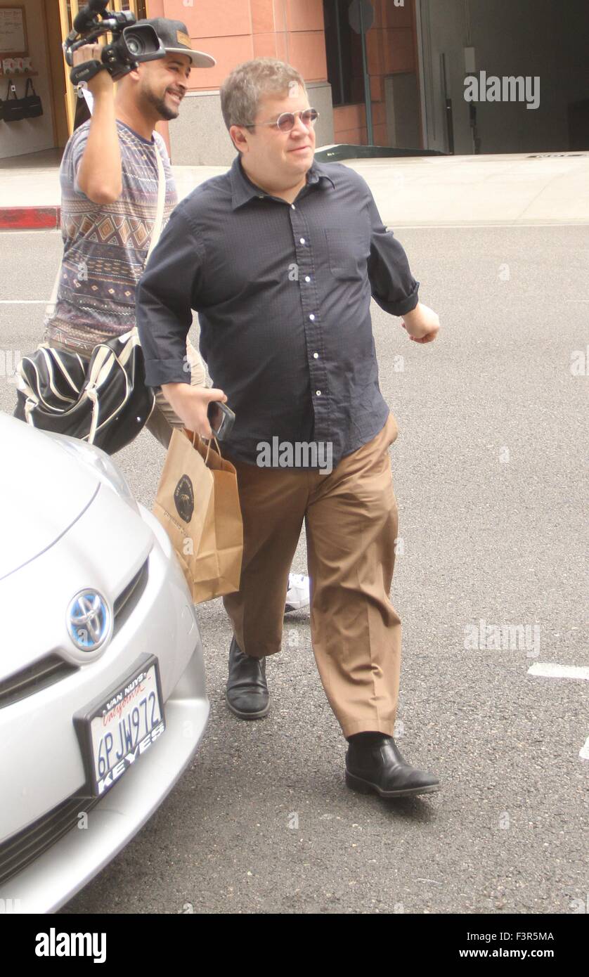 American stand-up comedian, Patton Oswalt goes shopping in Beverly ...
