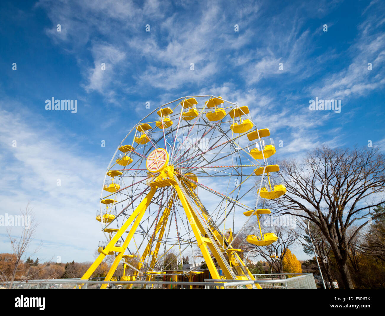 The yellow ferris wheel at the PotashCorp Playland at Kinsmen Park in ...