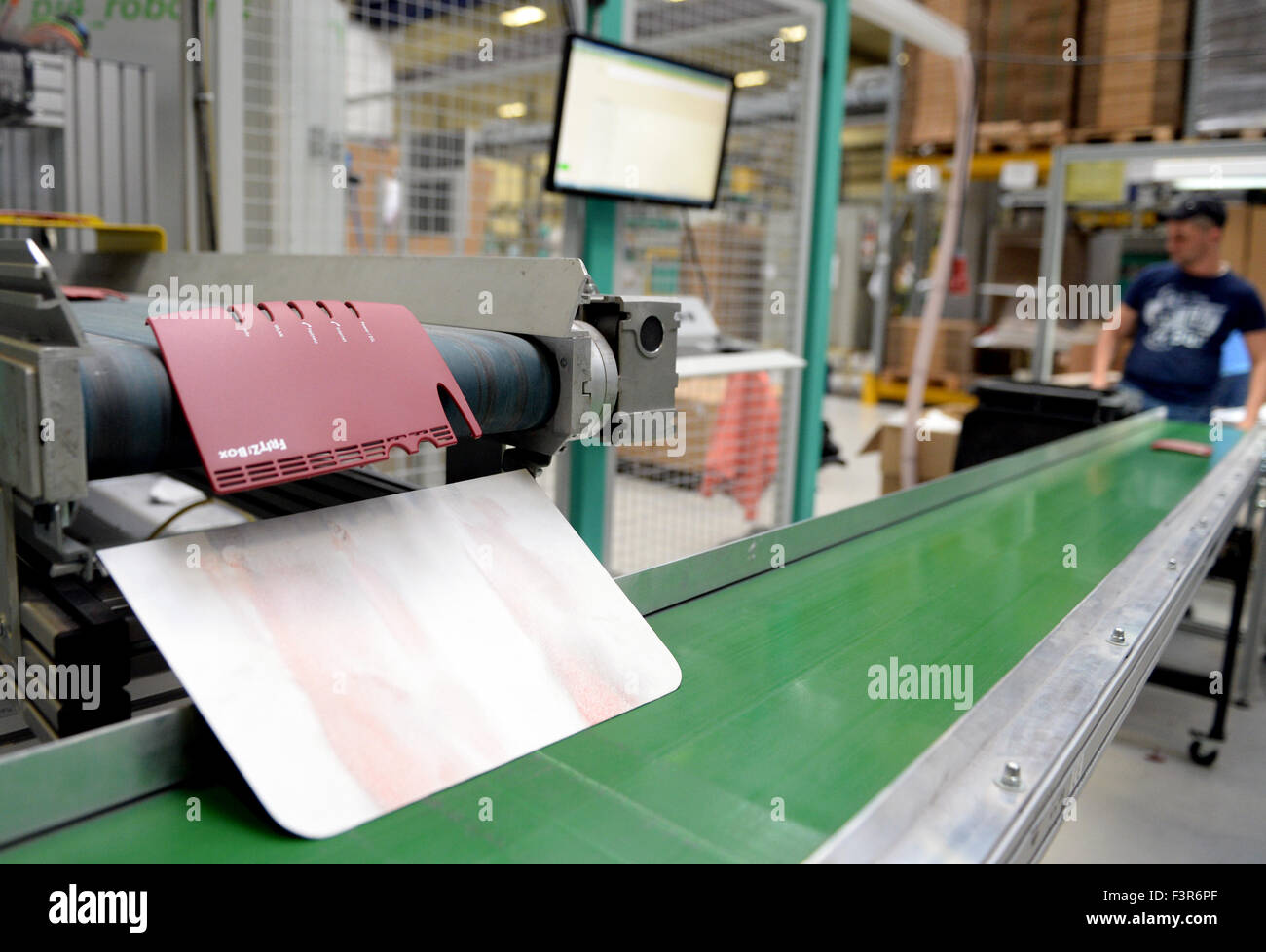 Berlin, Germany. 08th Oct, 2015. A part of a router moves along the ...