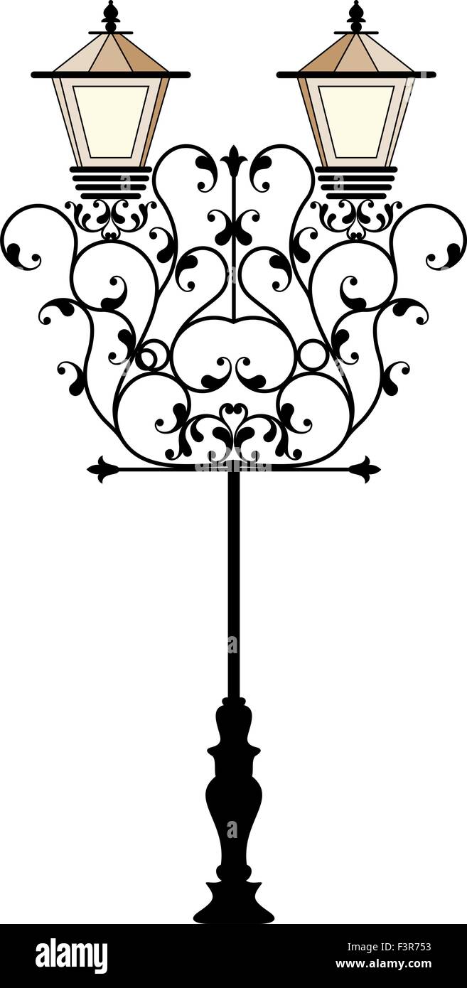 Wrought Iron Street Lamp Post Vector Art Stock Vector Image & Art - Alamy