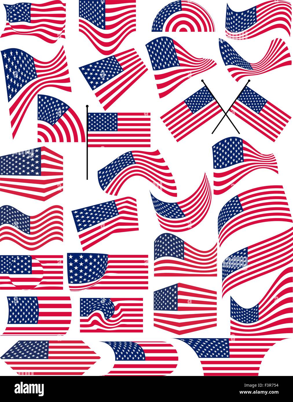American Flag Collection Vector Art Stock Vector Image & Art - Alamy