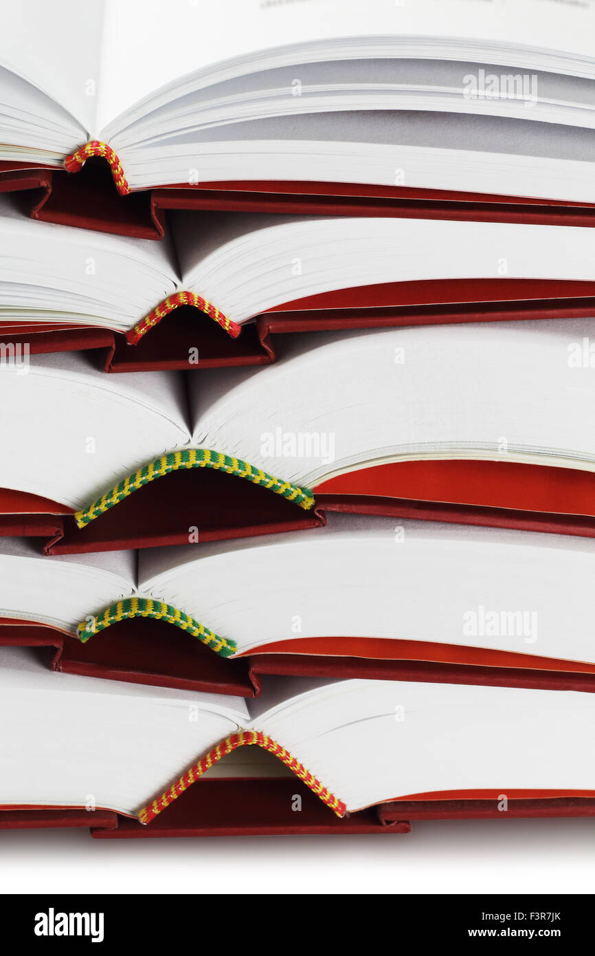 Stack of Open hardcover Books Stock Photo - Alamy