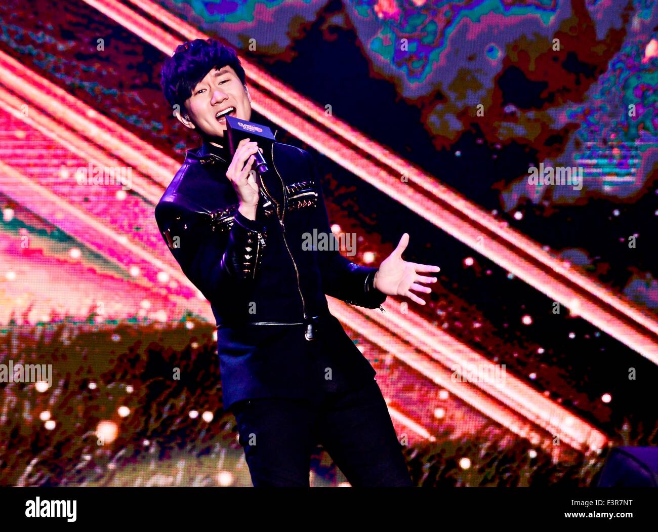 Taipei, Taiwan, China. 11th Oct, 2015. JJ Lam and Jimmy Lin attend the ...