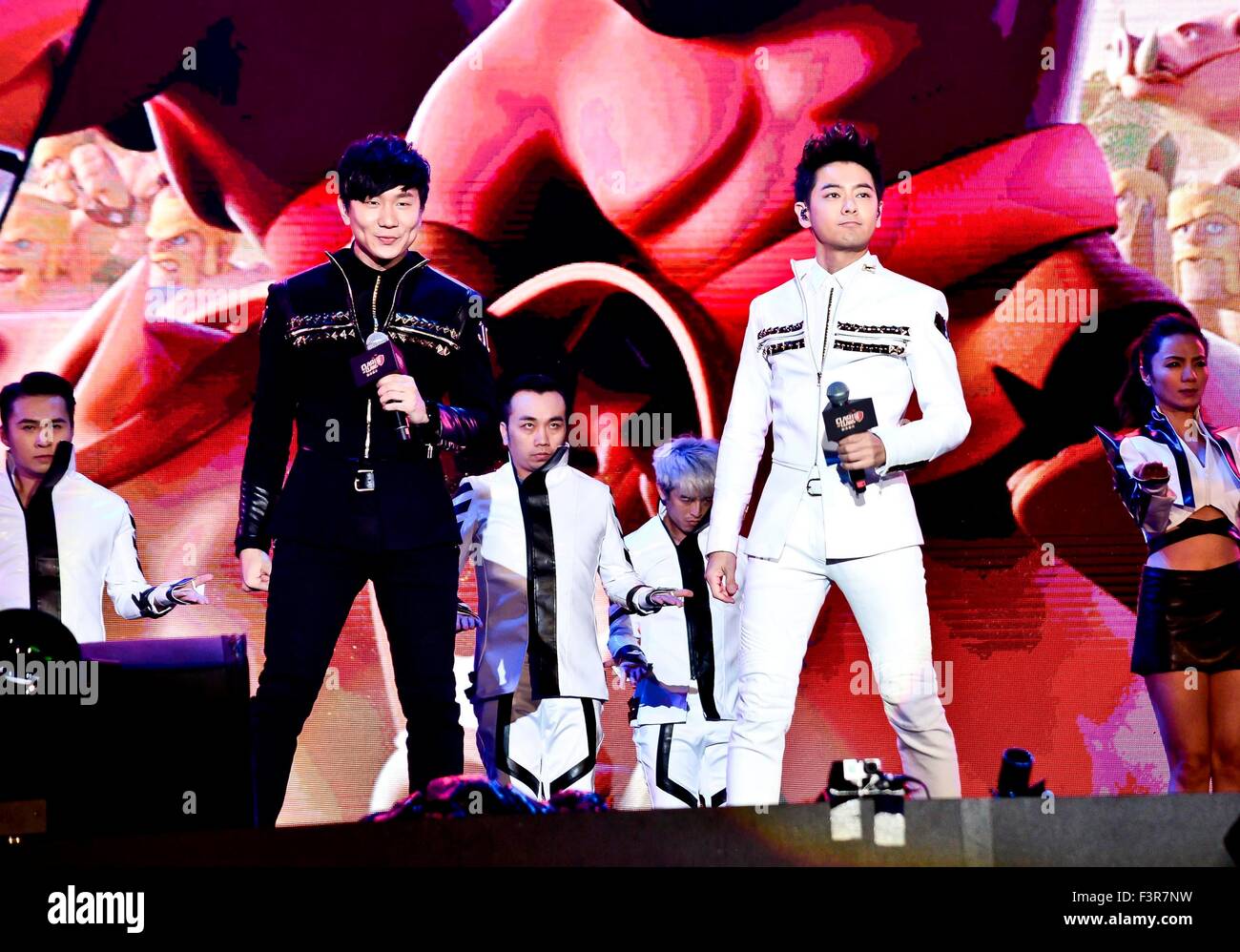 Taipei, Taiwan, China. 11th Oct, 2015. JJ Lam and Jimmy Lin attend the ...