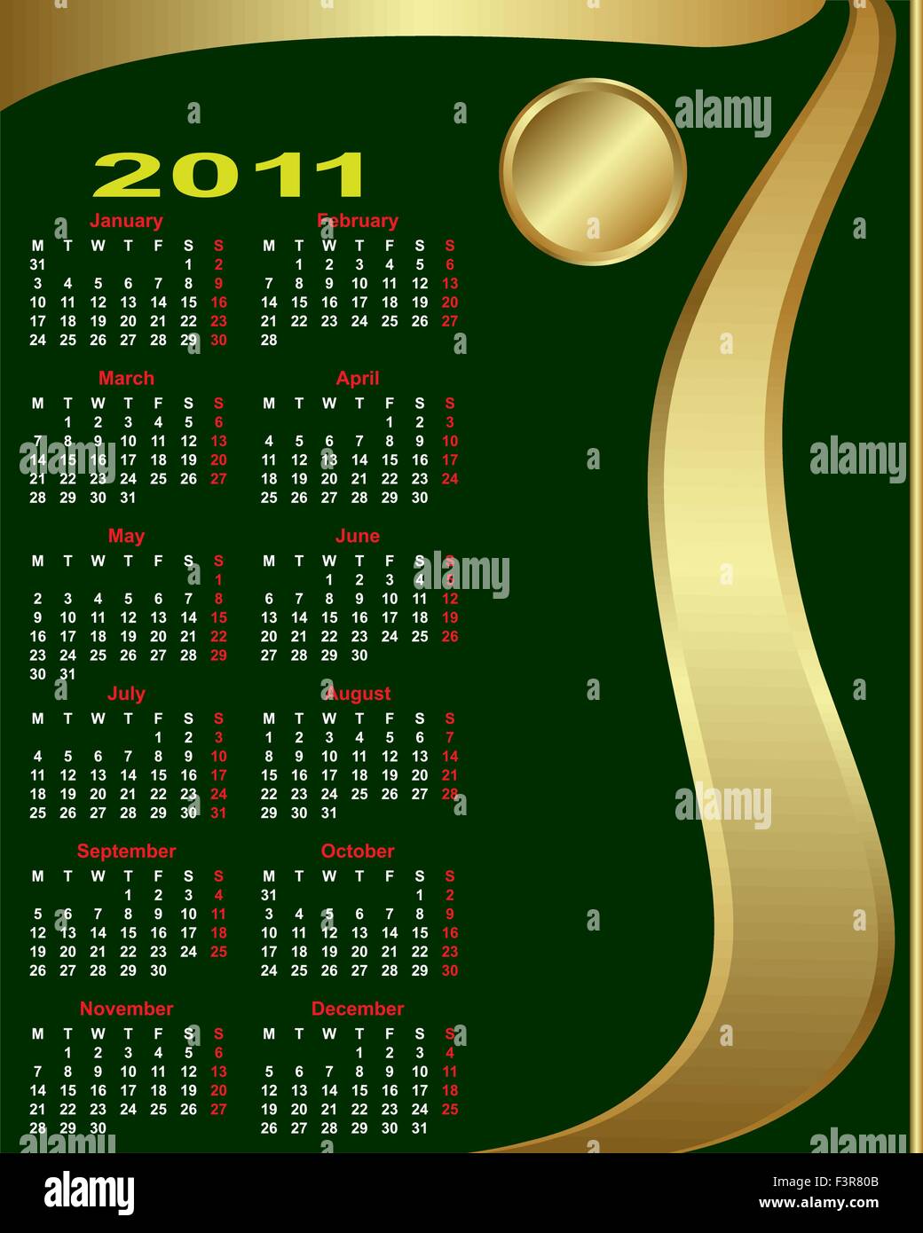 Calendar Design 2011 Vector Art Stock Vector Image & Art - Alamy