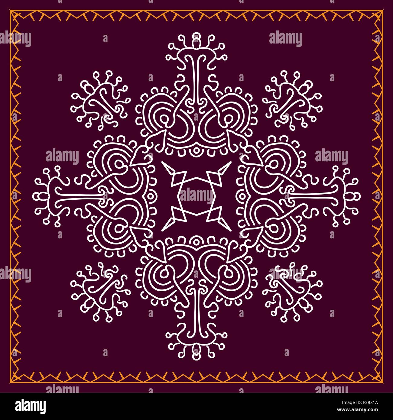 Folk Circular, Tribal Design, Motif, Wall Painting Vector Art Stock ...