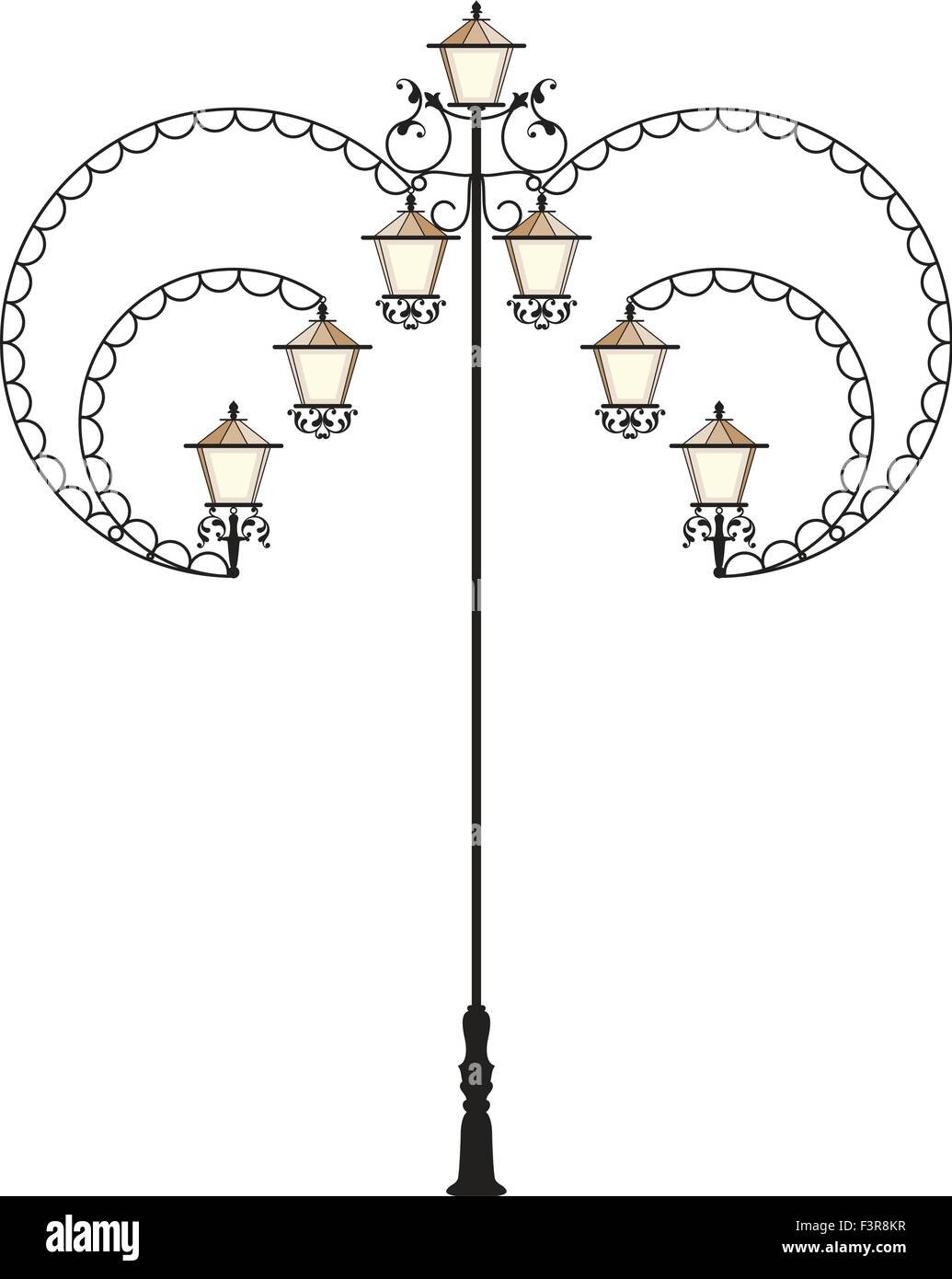 Wrought Iron Street Lamp Post Vector Art Stock Vector Image & Art - Alamy
