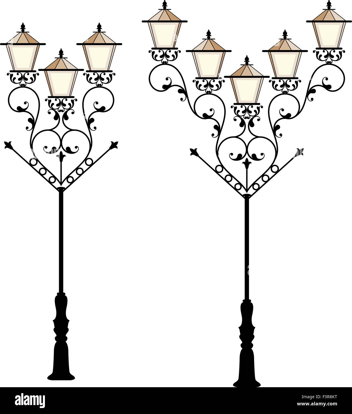 Wrought Iron Street Lamp Post Vector Art Stock Vector Image & Art - Alamy