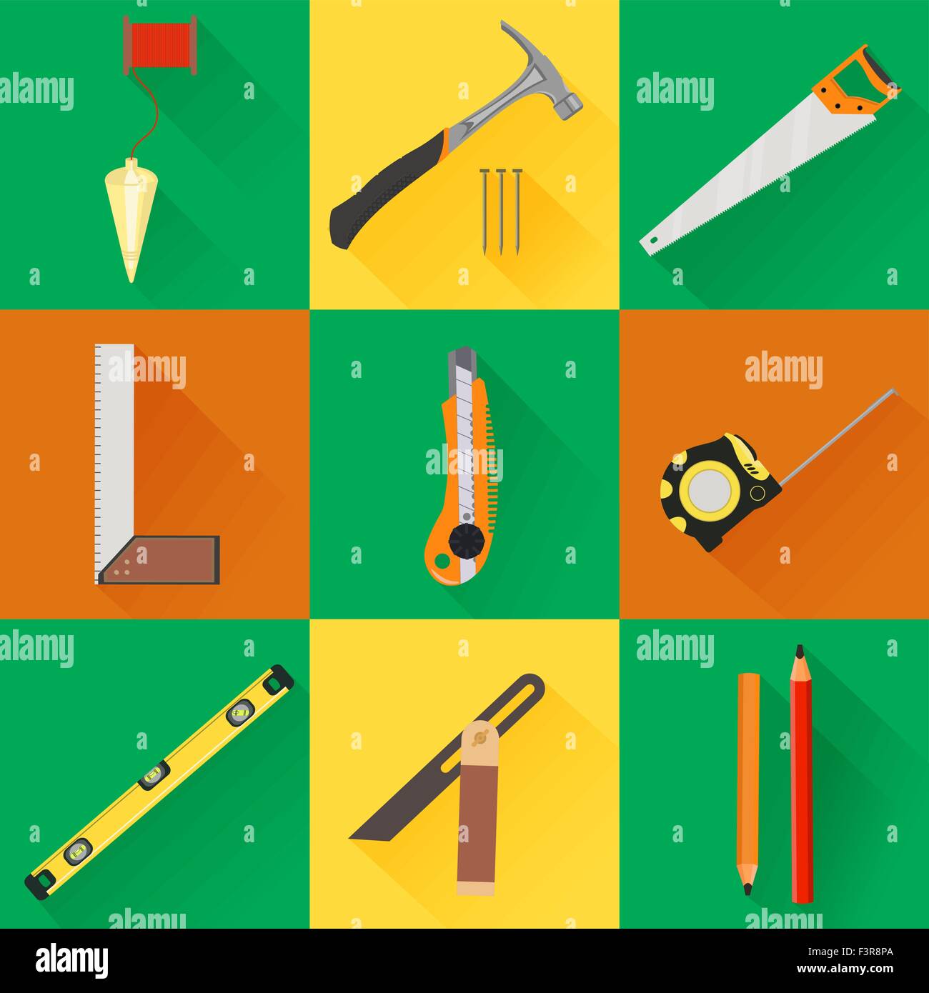 Carpenter Tool flat icons Stock Vector Image & Art - Alamy