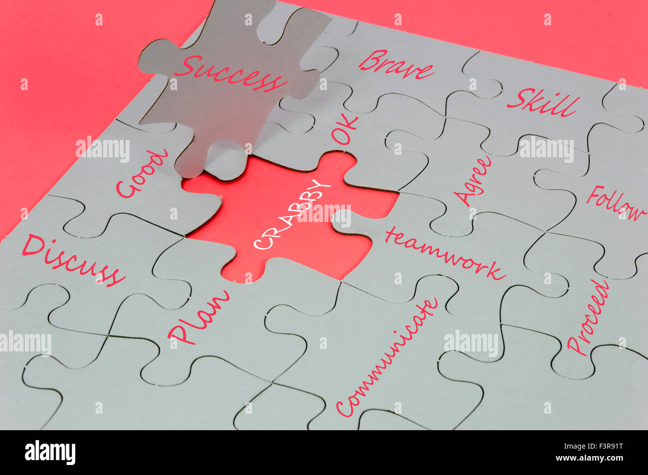 Business behavior language on white jigsaw puzzle Stock Photo - Alamy
