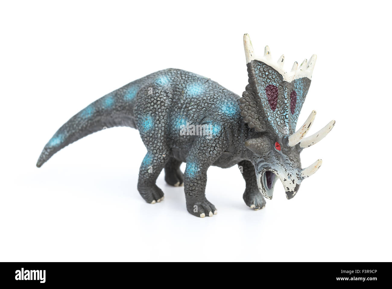 styracosaurus toy on a white background Stock Photo - Alamy