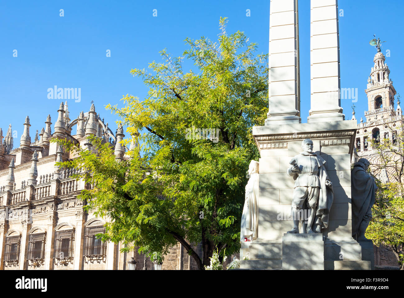 Spain, Andalusia, Seville,the Montanes monument in Cathedral square ...