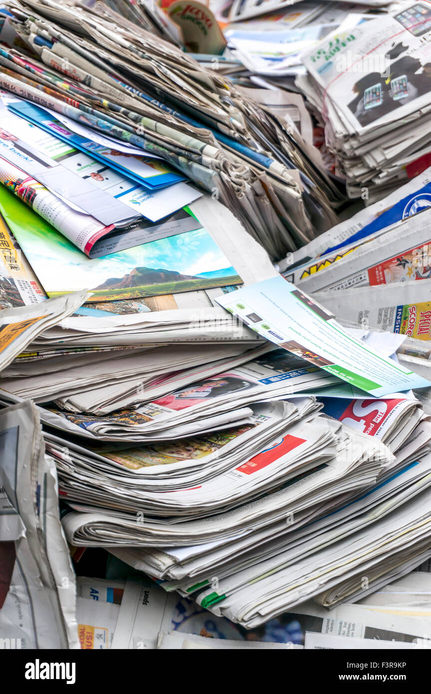 A stack of old newspaper for recycle Stock Photo - Alamy