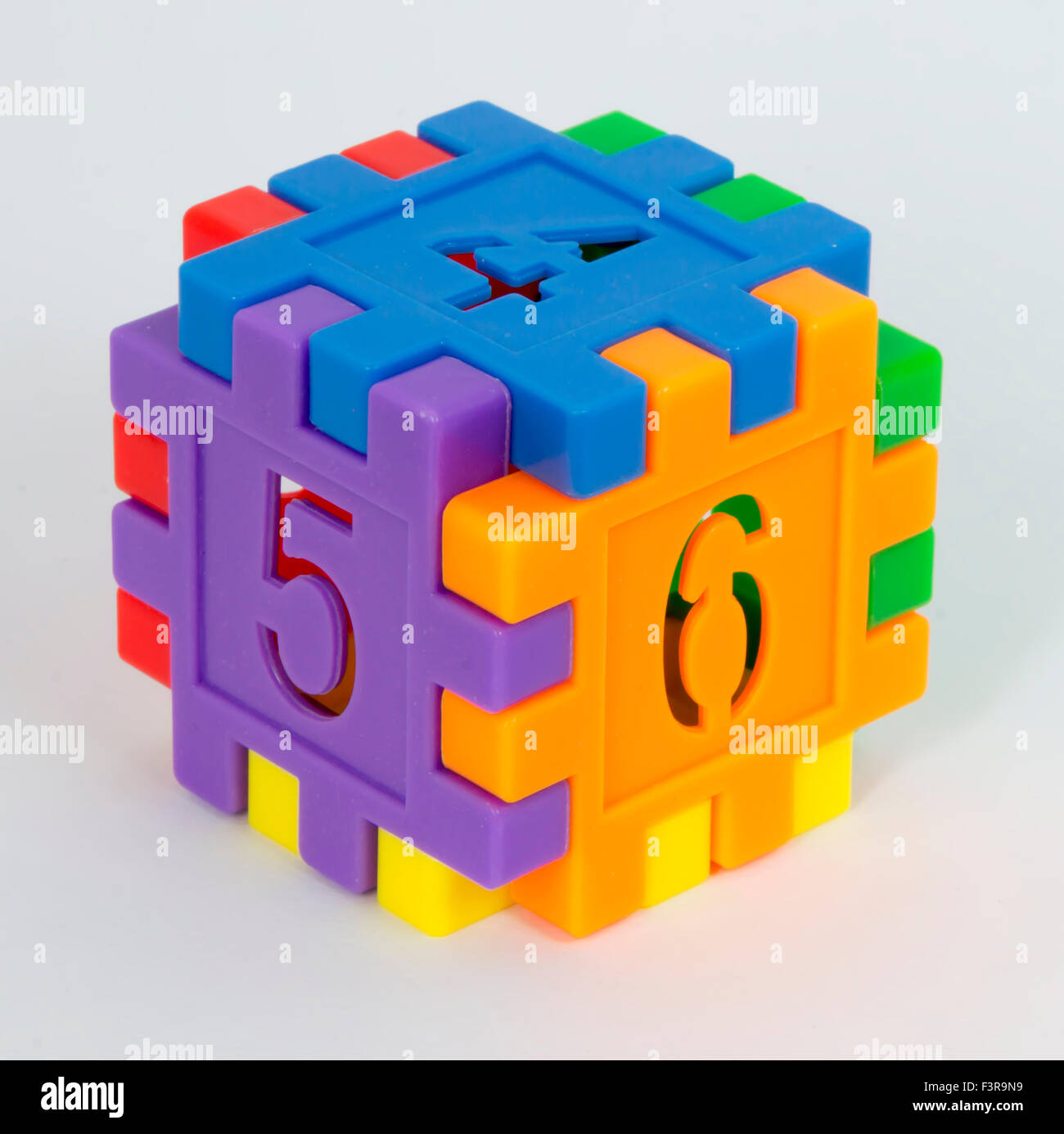 Colorful toy cube of numbers with white background Stock Photo - Alamy