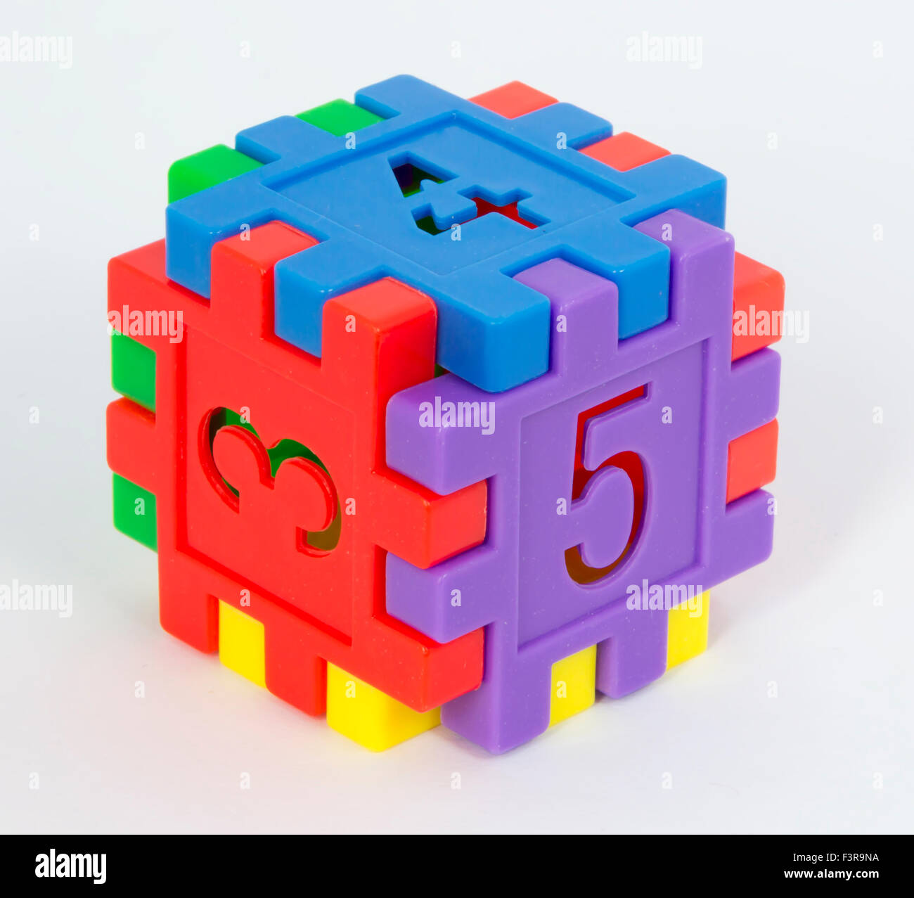 Colorful toy cube of numbers with white background Stock Photo - Alamy