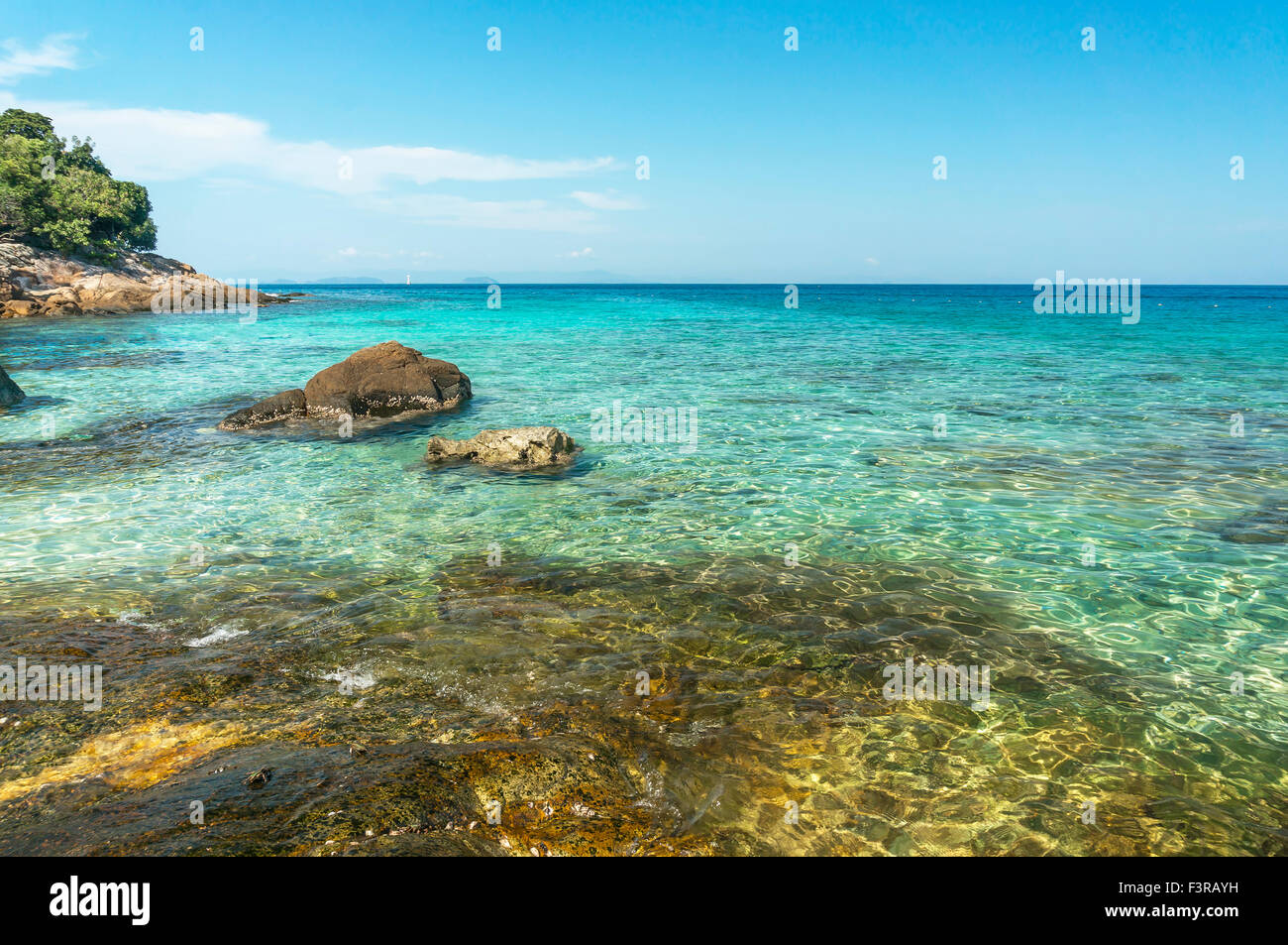 Island with clean and clear water at Perhentian Island, Malaysia Stock ...