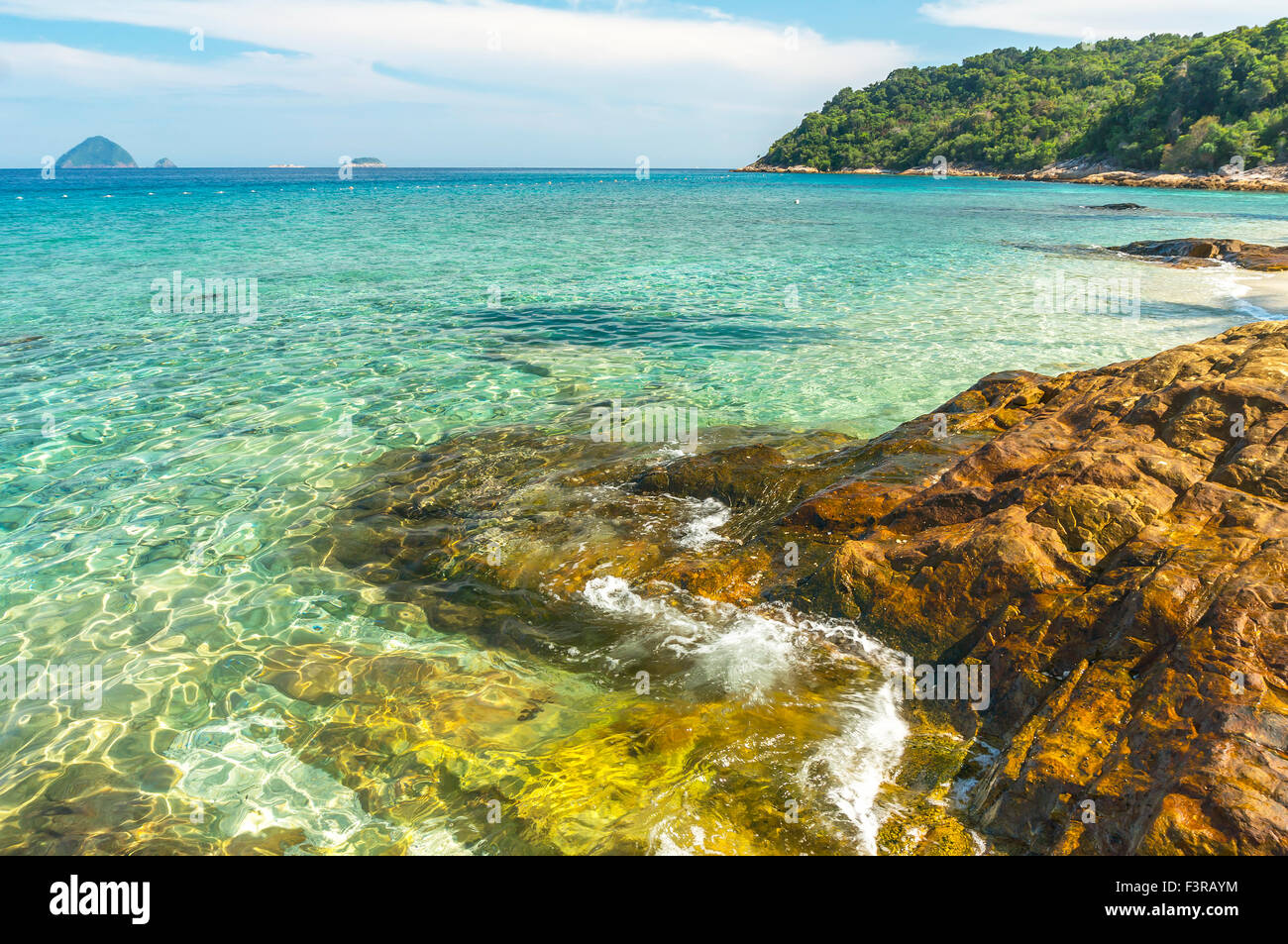 Island with clean and clear water at Perhentian Island, Malaysia Stock ...