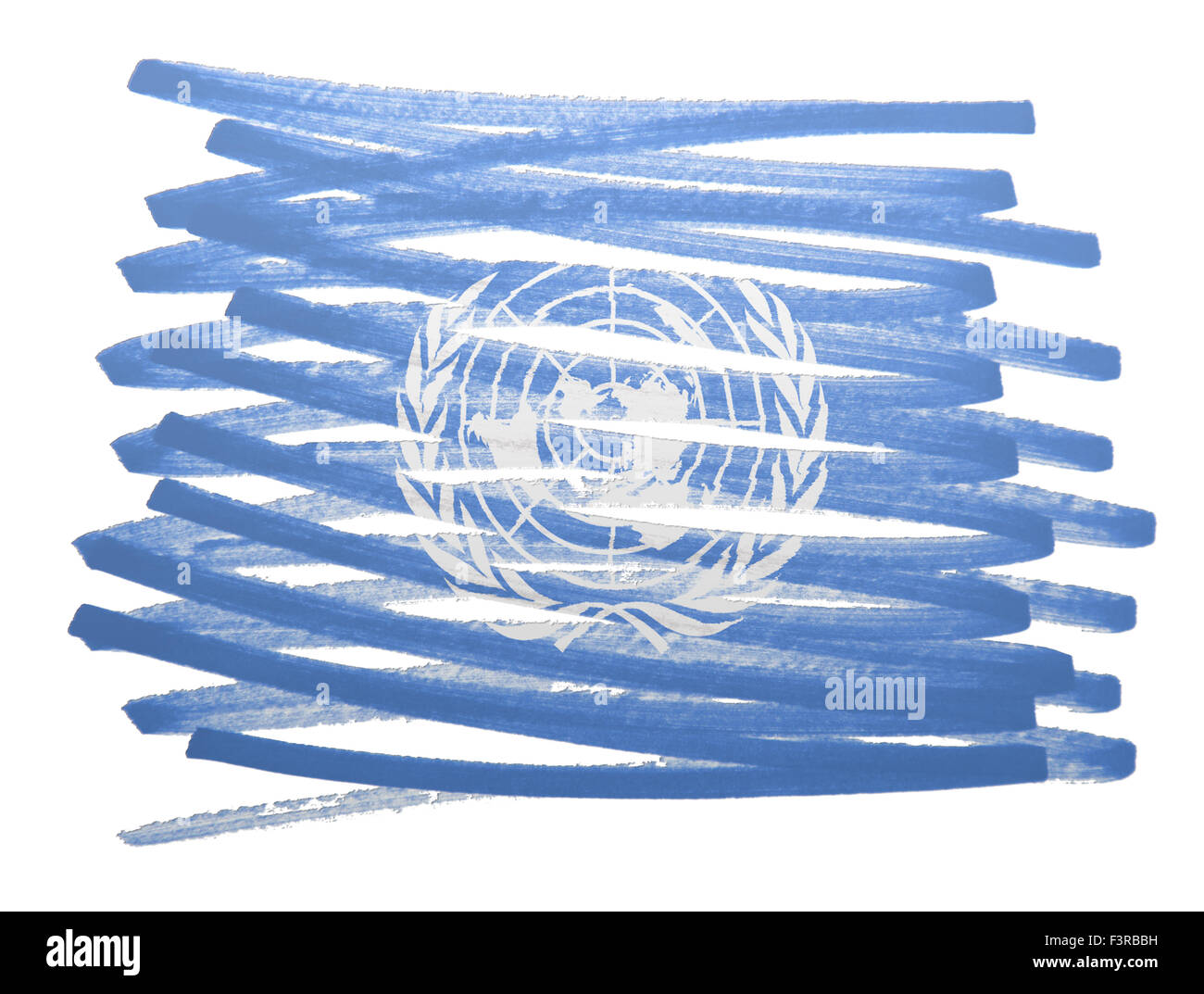 Flag illustration made with pen - United Nations Stock Photo - Alamy