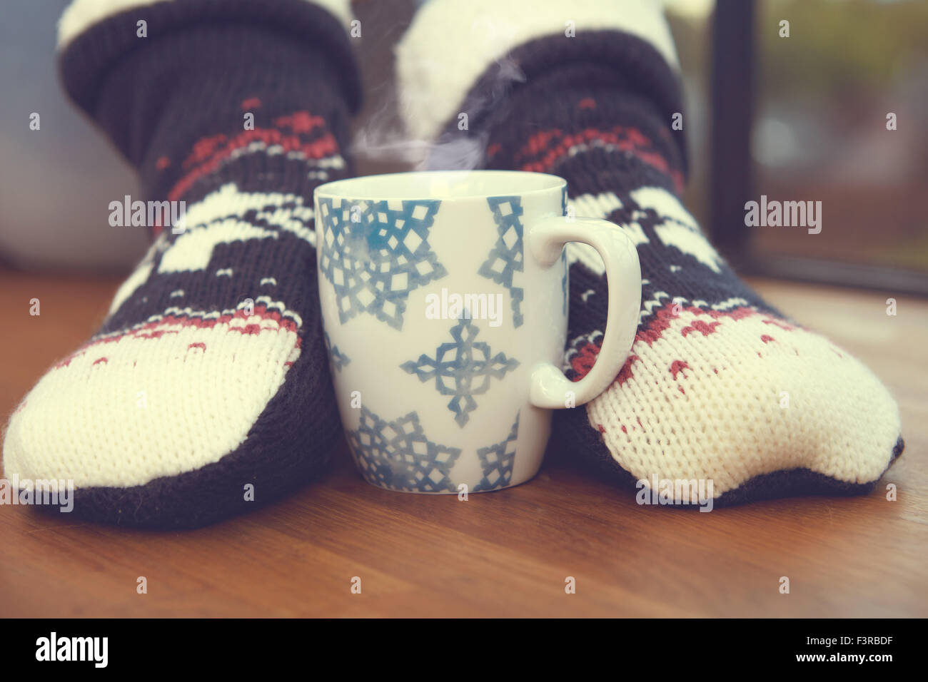 Feet up with cup christmas hi-res stock photography and images - Alamy