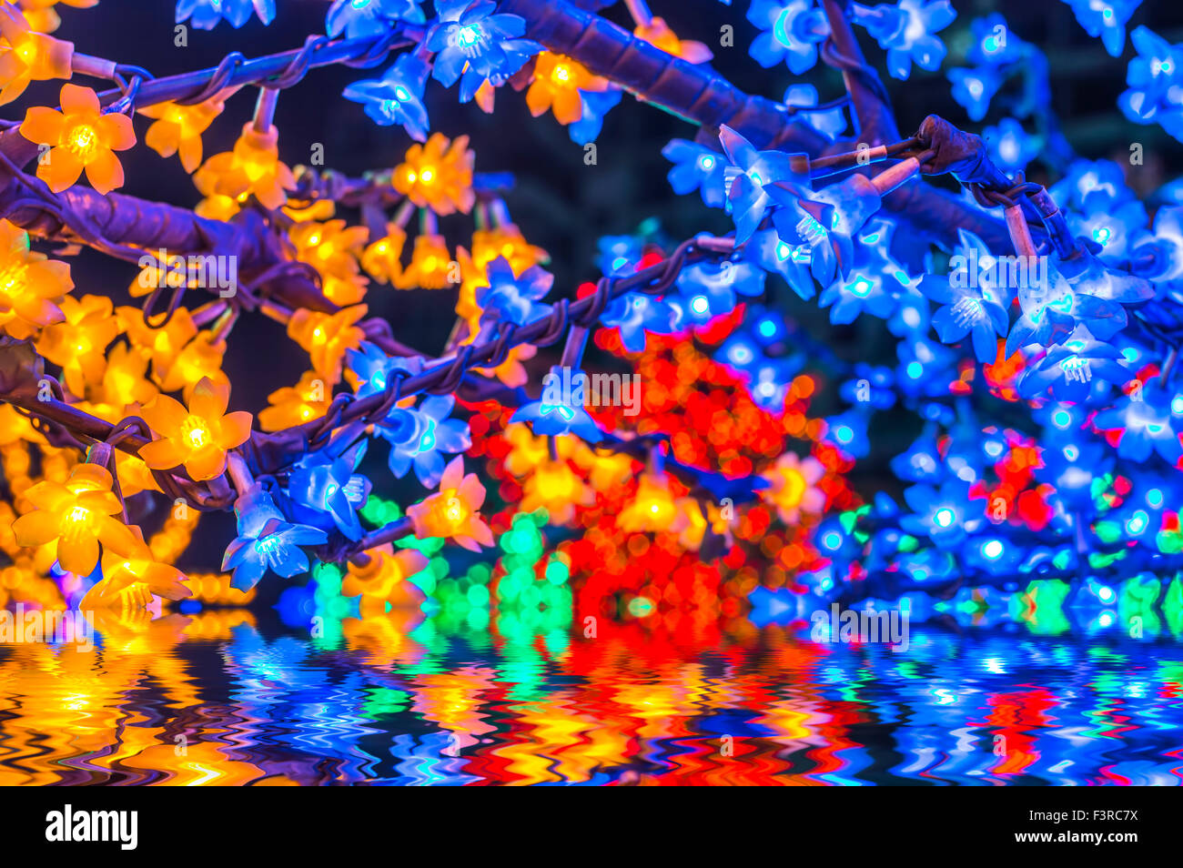 LED Decoration Festival. Concept of energy saving and cool light Stock ...