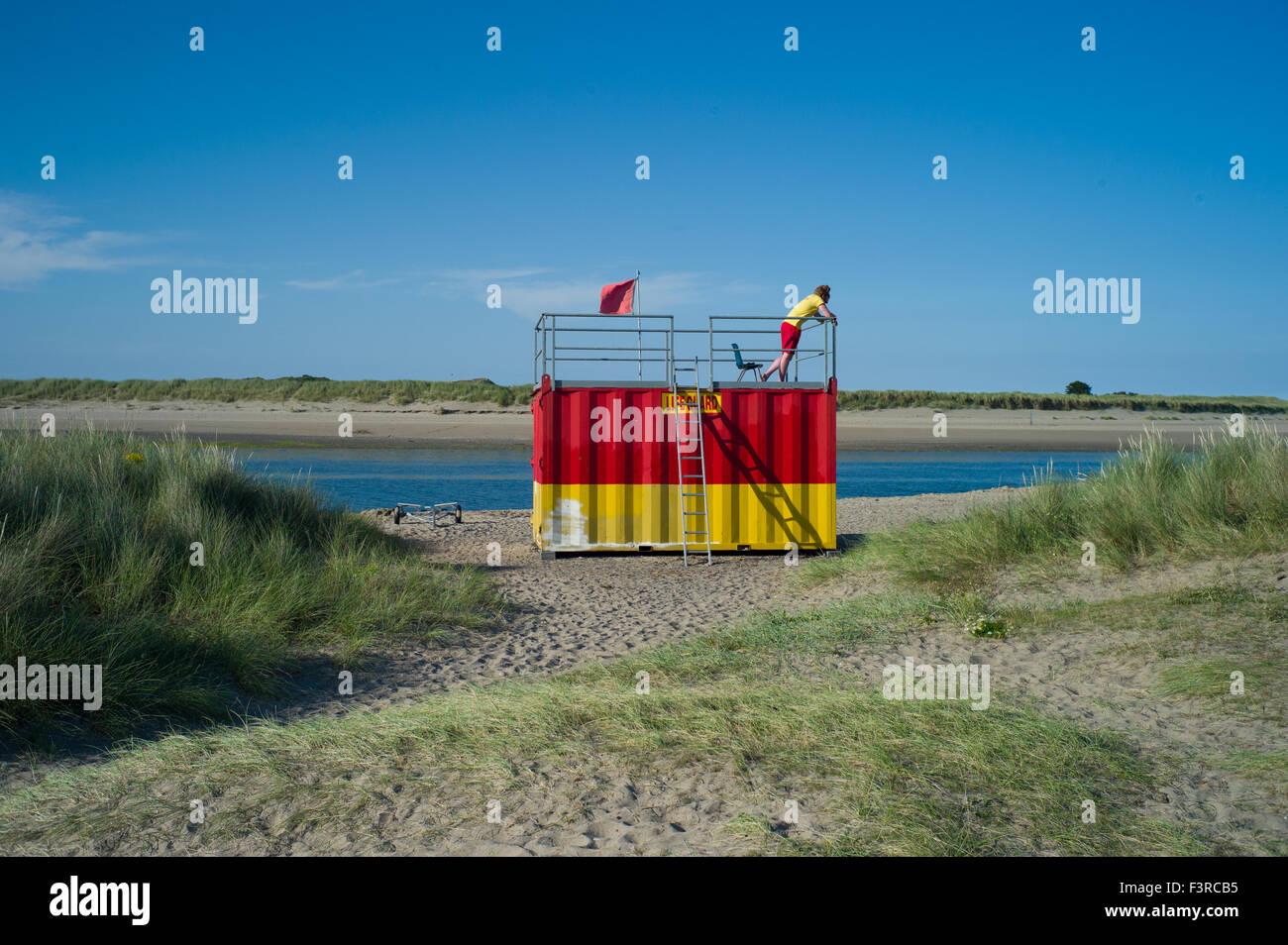 Lifeguard on watch at Malahide, Dublin Stock Photo - Alamy