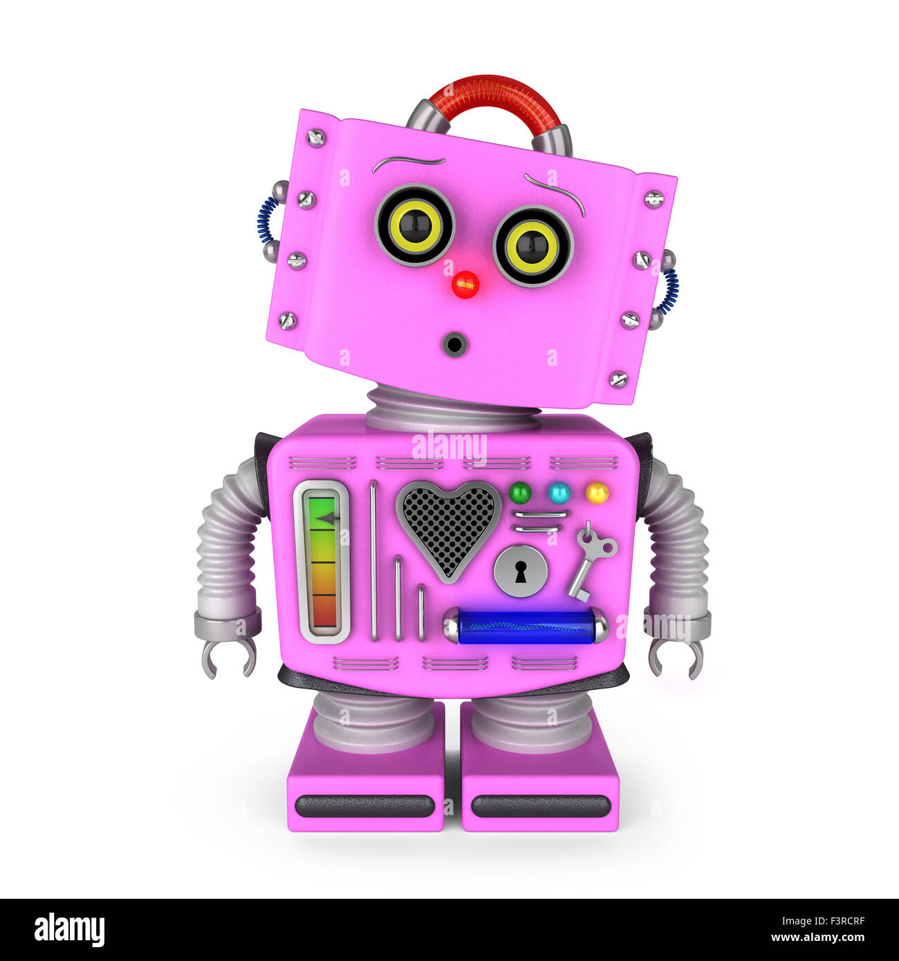 Pink vintage toy robot girl Stock Photo - Alamy