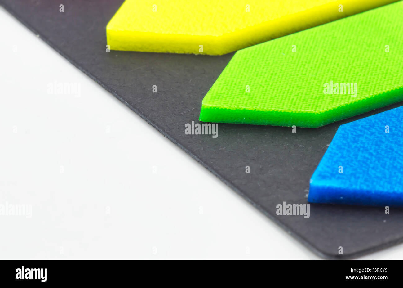 Colour sheet sticker macro isolated Stock Photo - Alamy