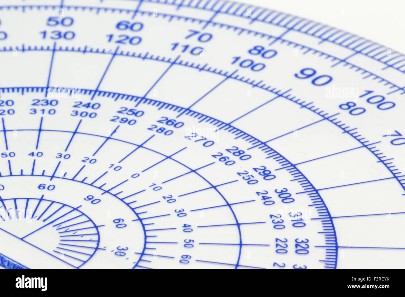 Geometry ruler macro isolated white background Stock Photo - Alamy