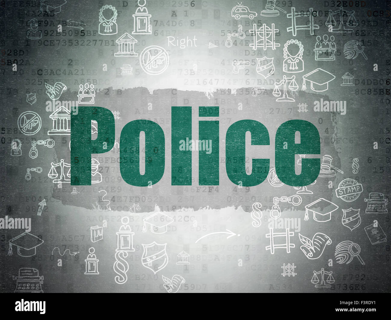 Law concept: Police on Digital Paper background Stock Photo - Alamy