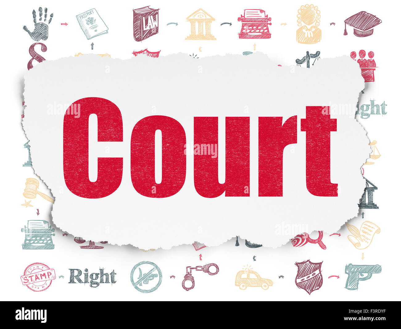 Law concept: Court on Torn Paper background Stock Photo - Alamy