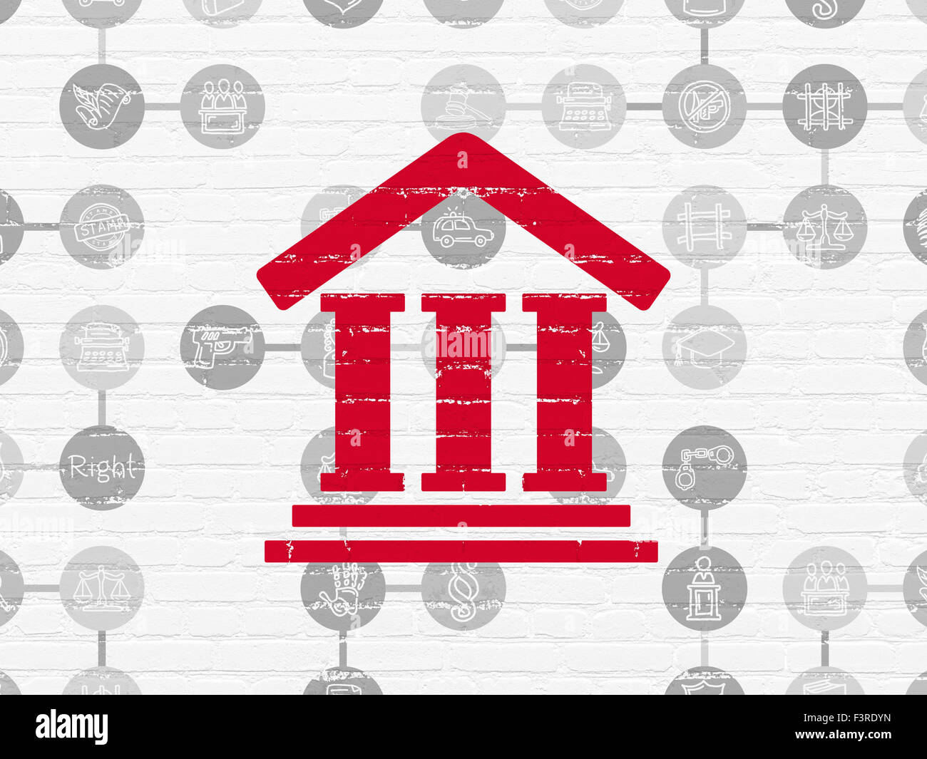 Law concept: Courthouse on wall background Stock Photo - Alamy