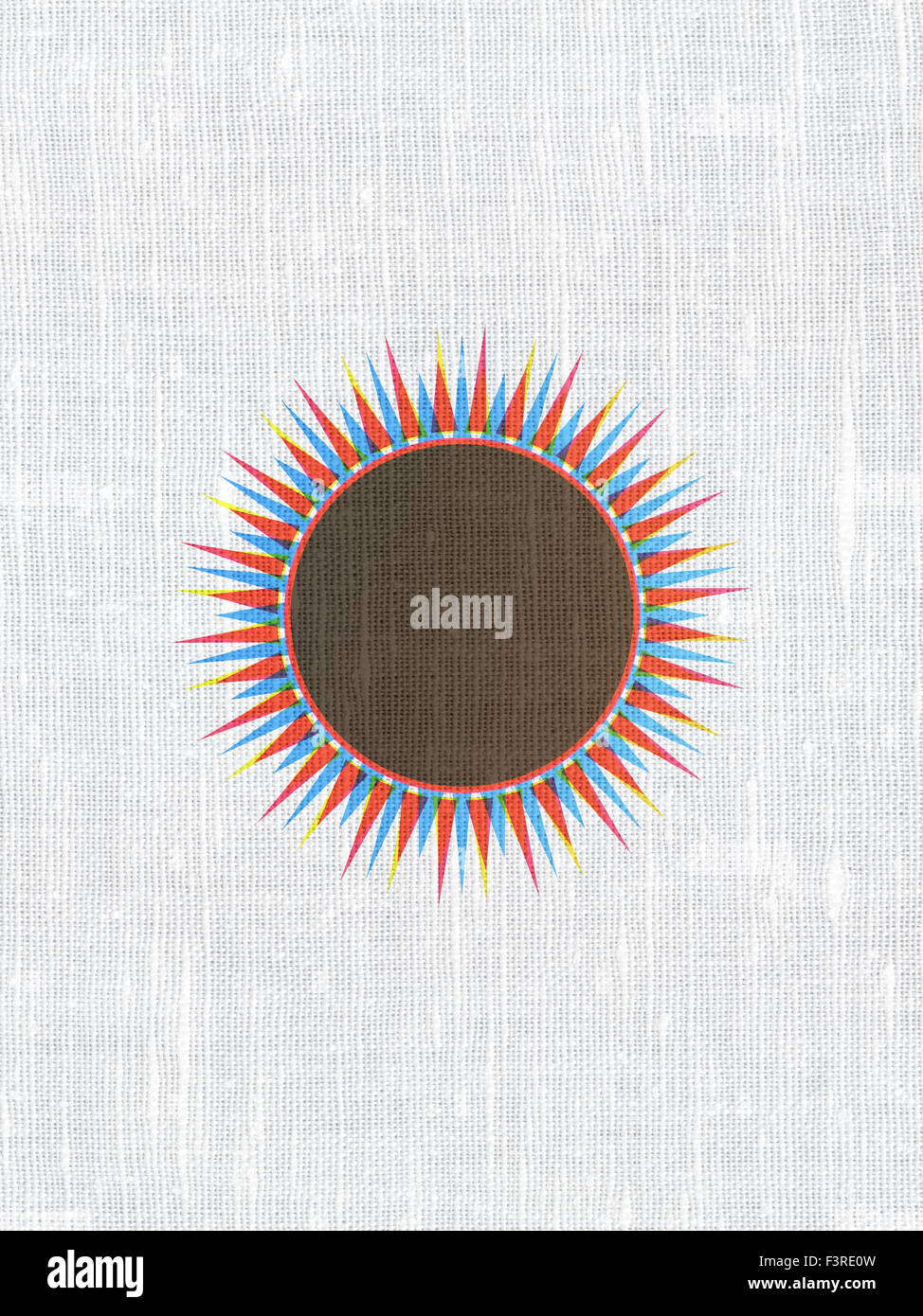 Travel concept: Sun on fabric texture background Stock Photo - Alamy