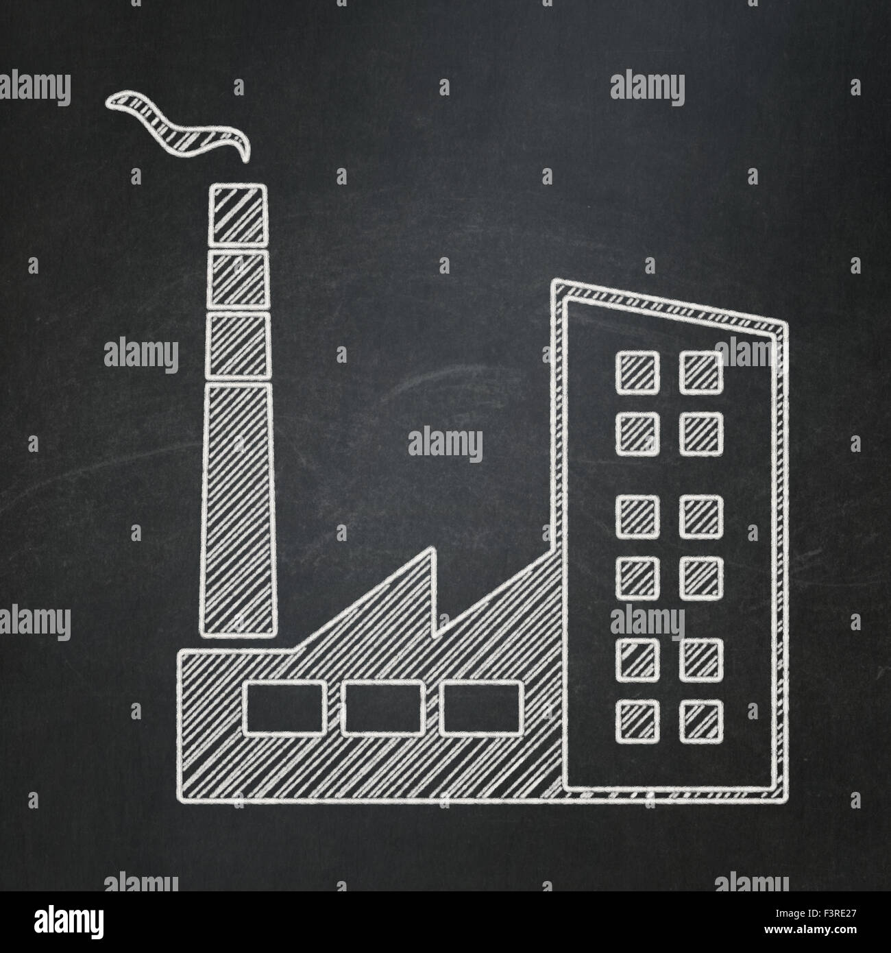 Industry concept: Industry Building on chalkboard background Stock ...