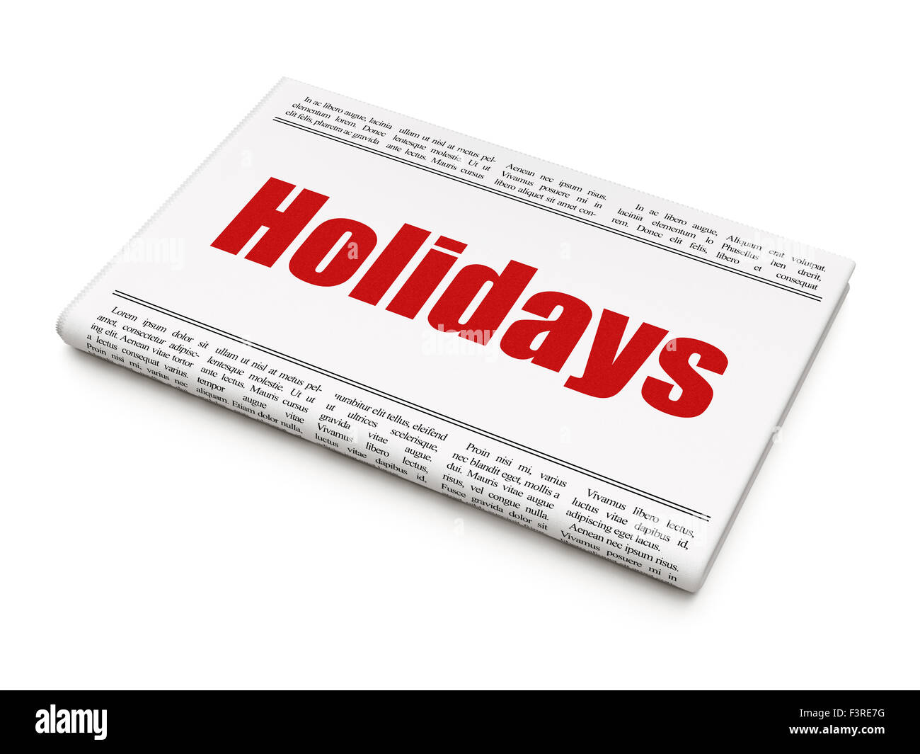 Holiday concept: newspaper headline Holidays Stock Photo - Alamy