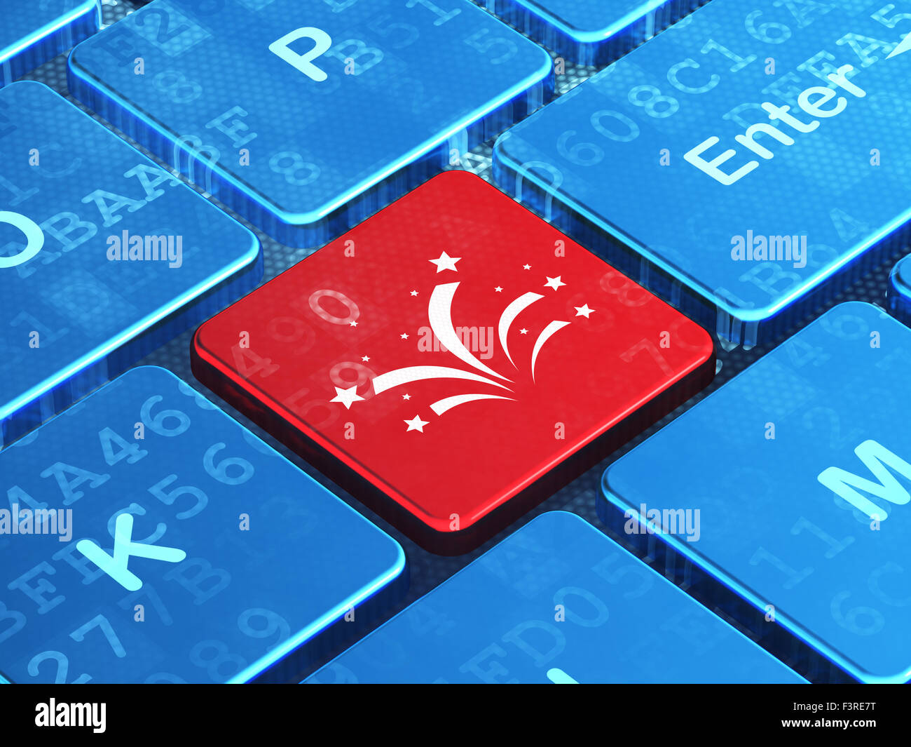 Holiday concept: Fireworks on computer keyboard background Stock Photo ...
