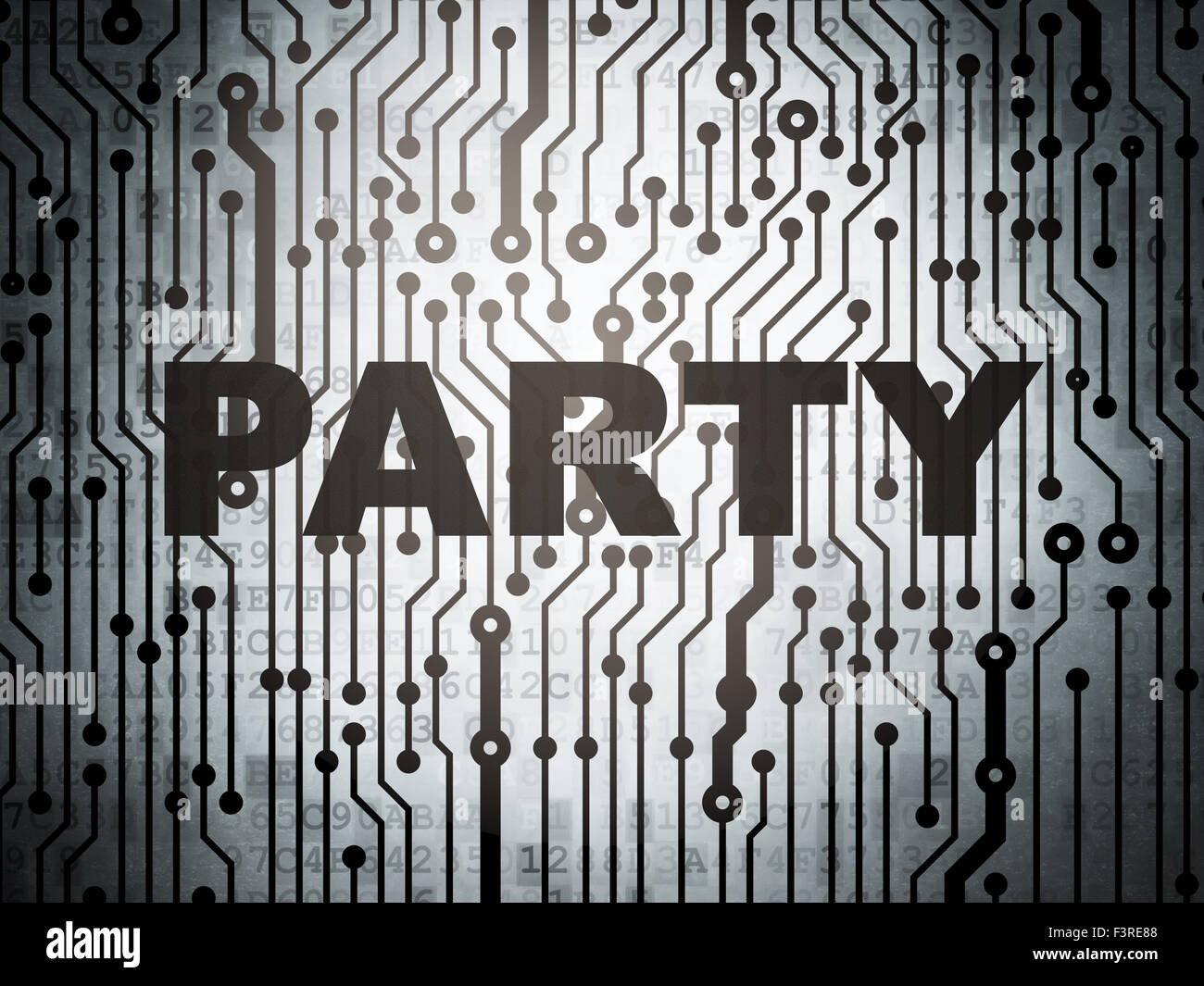 Holiday concept: circuit board with Party Stock Photo - Alamy