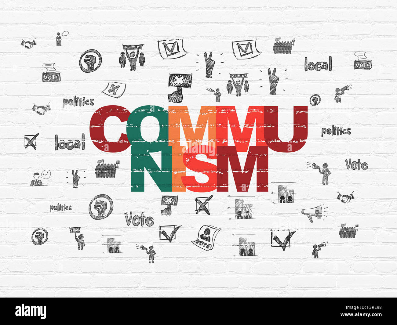 Political concept: Communism on wall background Stock Photo - Alamy
