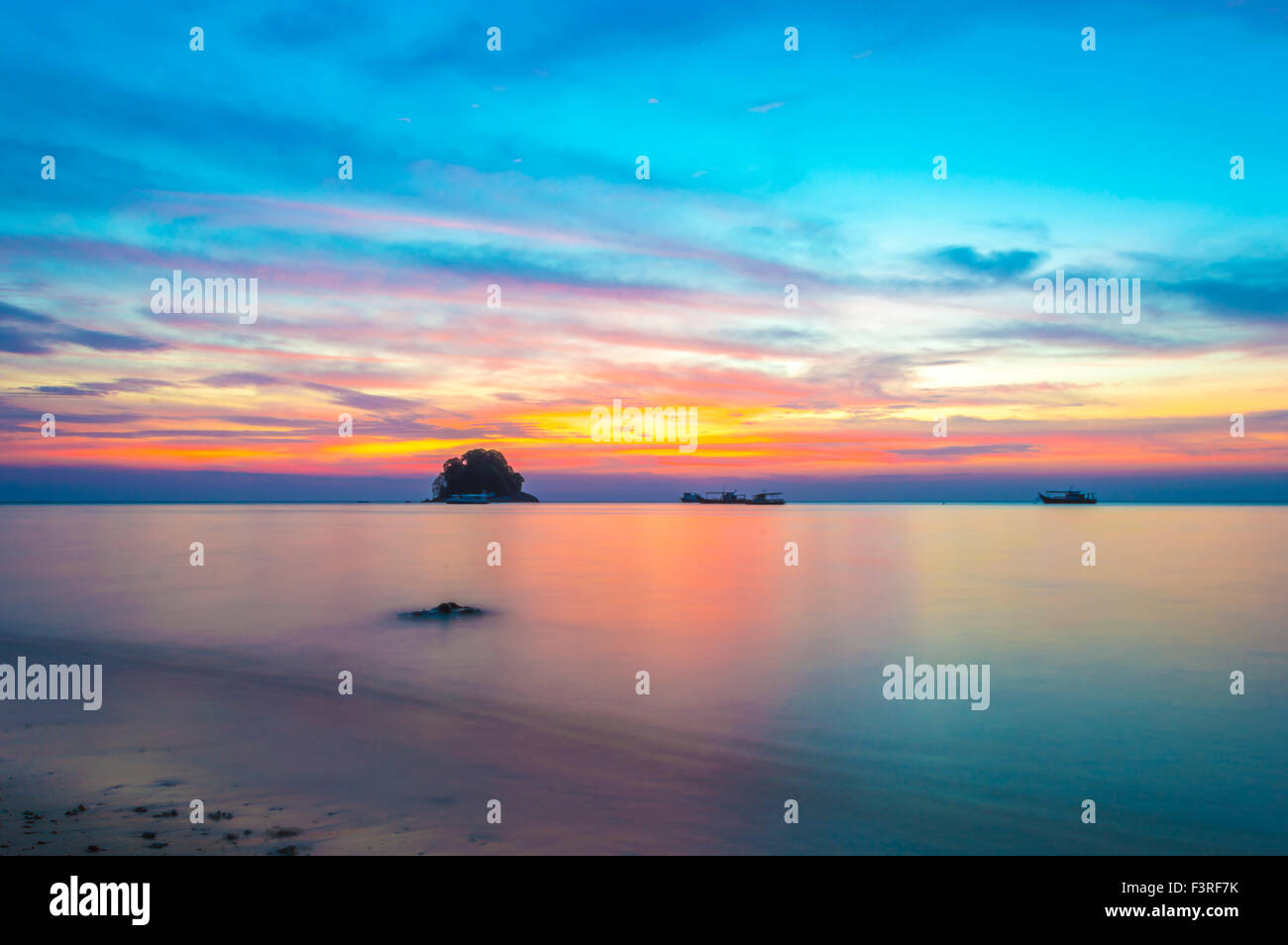 Sunset with slow shutter Stock Photo - Alamy