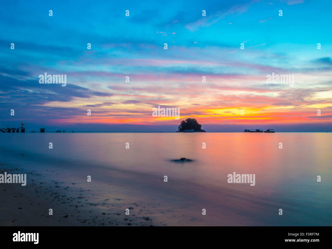 Sunset with slow shutter Stock Photo - Alamy